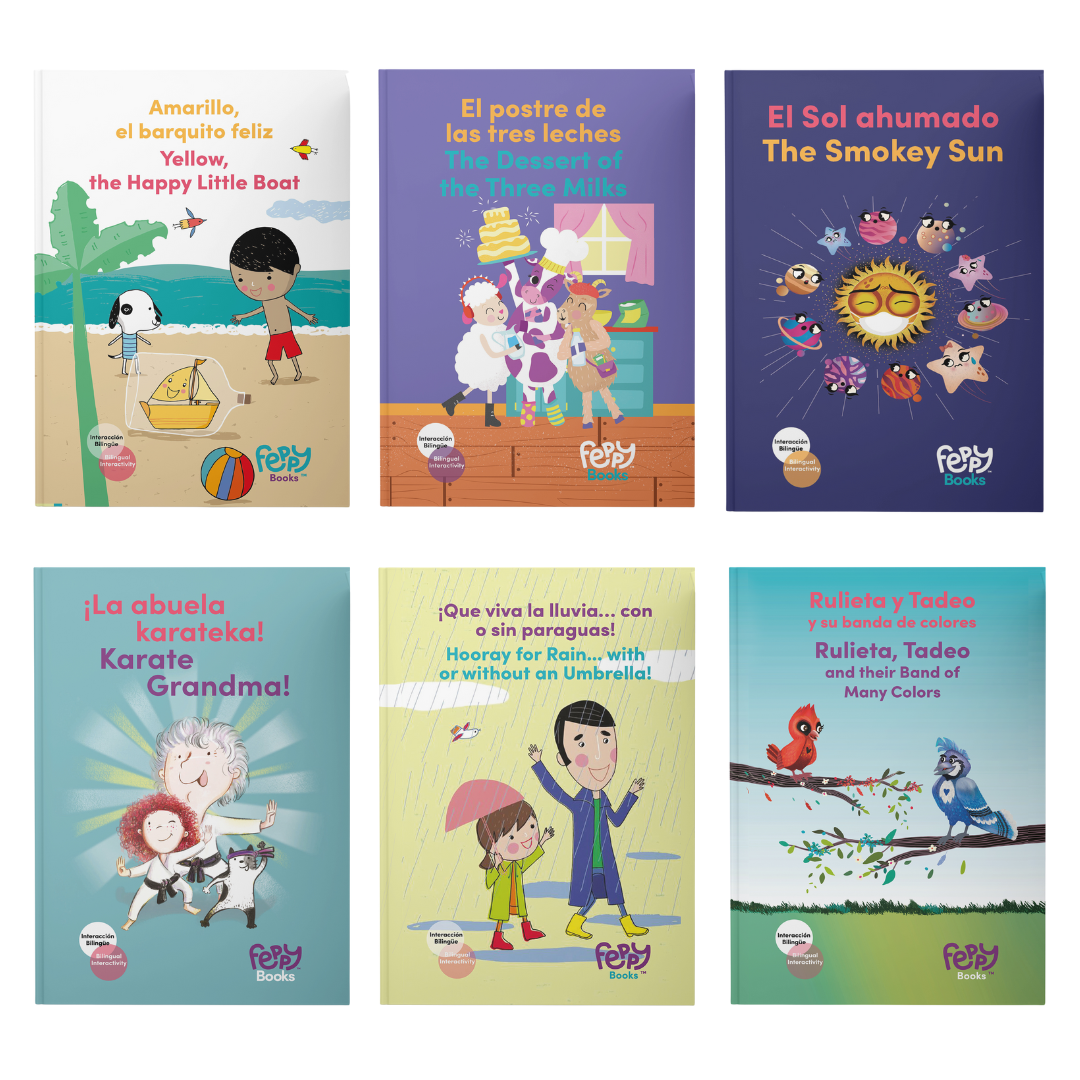 Feppy Book Collection: Set of 6 Bilingual English Spanish Books - Feppy