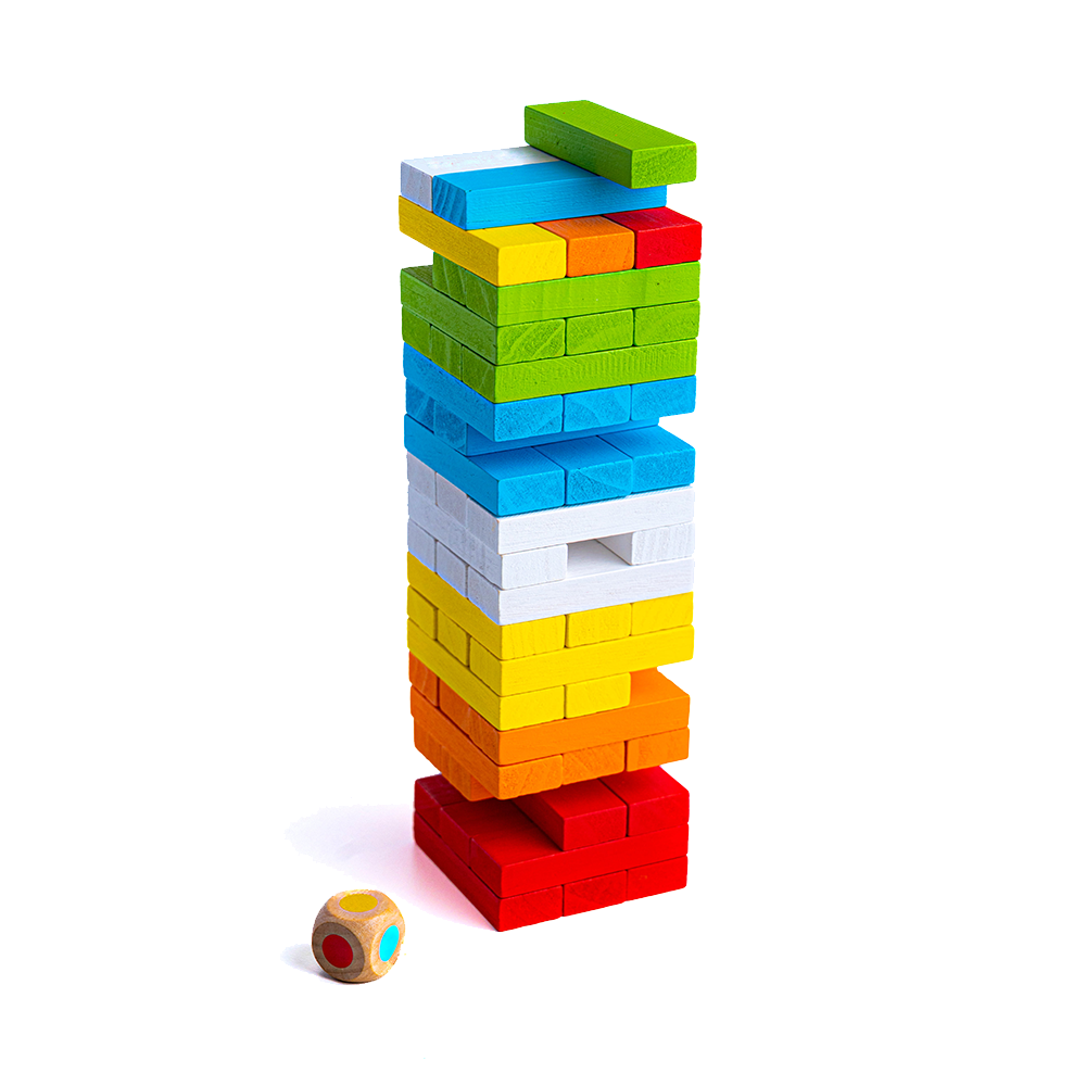 Tumbling Tower to Learn Spanish and English Color Names - Feppy